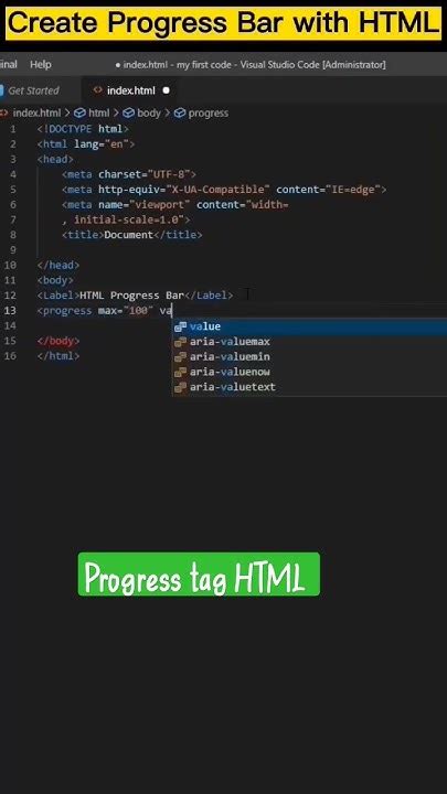 Coding Progress Tag In Html Html Youtube