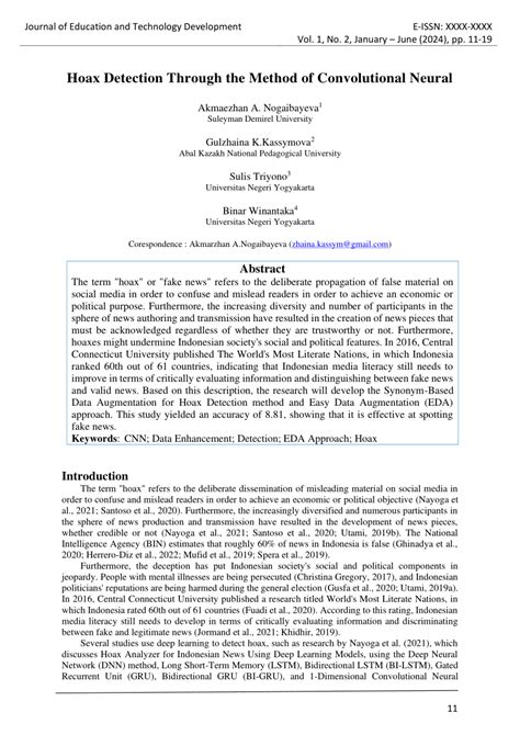 pdf hoax detection through the method of convolutional neural