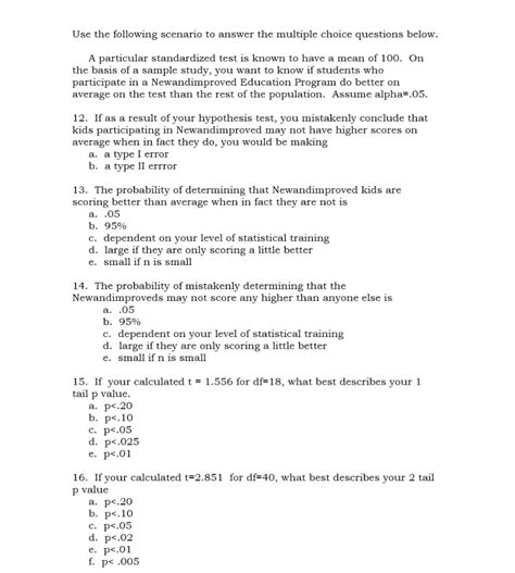 solved use the following scenario to answer the multiple