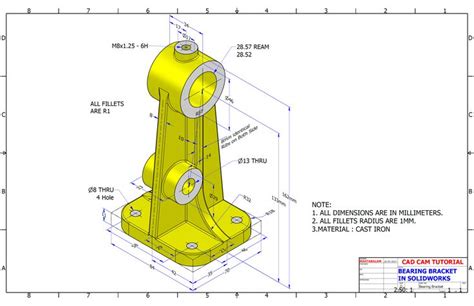 Solidworks Tutorial Bearing Bracket