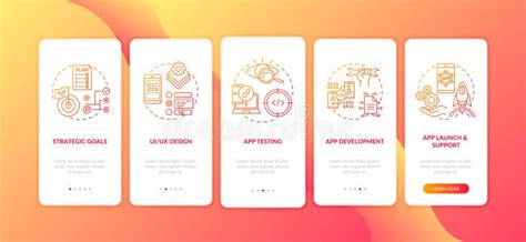 Mobile App Development Process Onboarding Mobile App Page Screen With