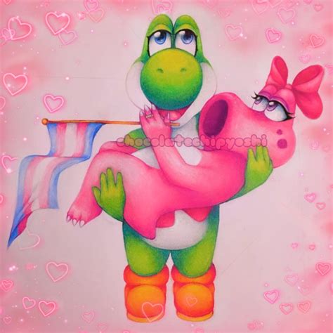 Yoshi And His Canonically Trans Gf😩💞 Oc Its Been Officially Confirmed By Nintendo So If You