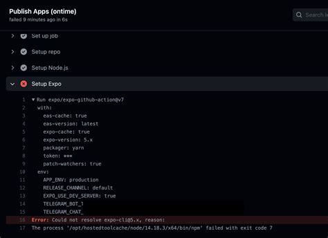 could not resolve expo cli 5 x · issue 154 · expo expo github action