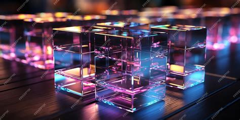 Premium Photo Abstract Digital Data Cube In Techno Style