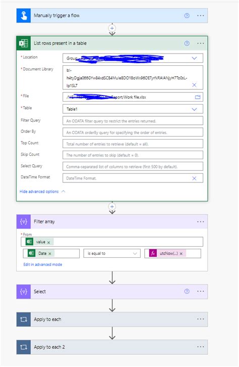If In Excel Column Date Matches Todays Then Send Power Platform