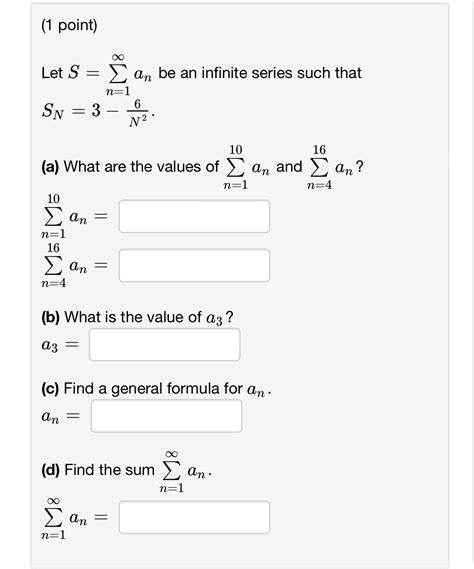 Solved Point Let S N An Be An Infinite Series Such Chegg Com