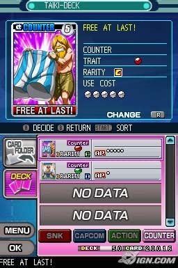 Snk Vs Capcom Card Fighters Ds Review Ign