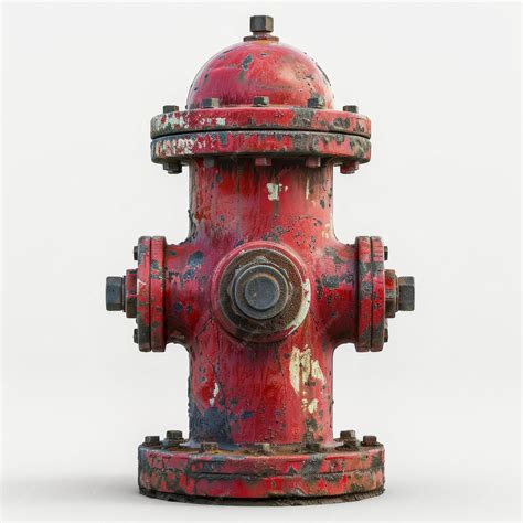 Premium Photo Red Fire Hydrant On White Floor