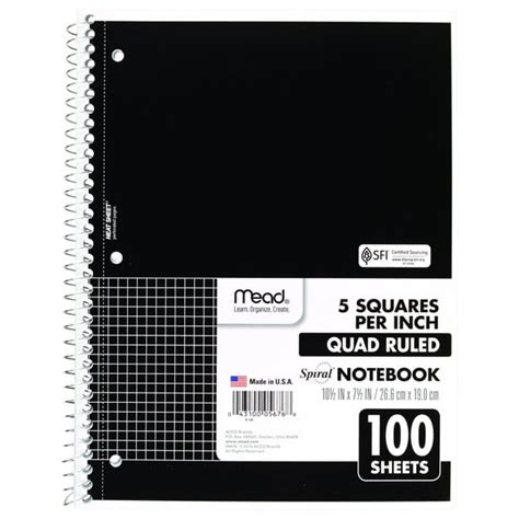 Graph Paper Spiral Notebook