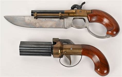 Cutlass And 4 Shot Pepper Box Black Powder Pistols Auction