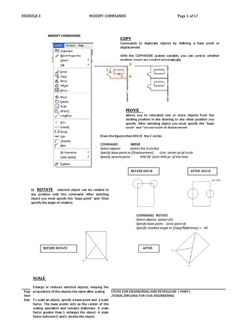 3 Rev Module 3 Modify Commands Pdf Circle Diameter