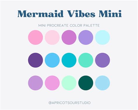 Summer Procreate Mermaid Color Palette Mini Etsy