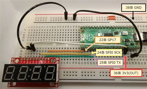 Raspberrypi Pico Micropythonでspiを使う方法 【シリアル接続7セグメント4桁led青】