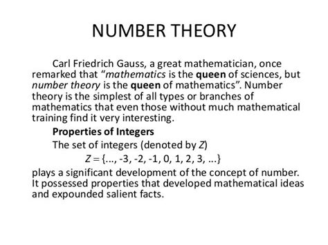 Number Theory