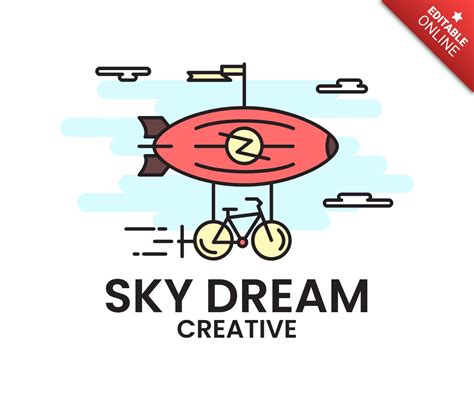 Sky Dream Blimp Logo Design Template Free Design Template