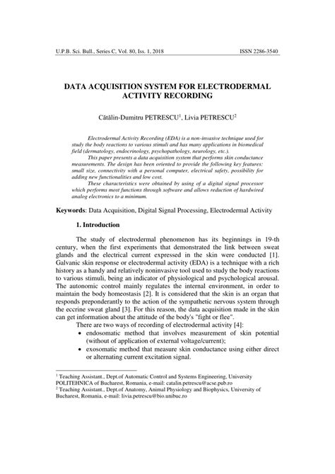 Pdf Data Acquisition System For Electrodermal Activity Recording