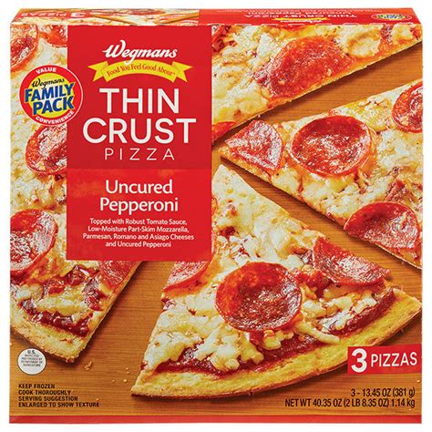 Wegmans Wegmans Thin Crust Uncured Pepperoni Frozen Pizza 3 Pack