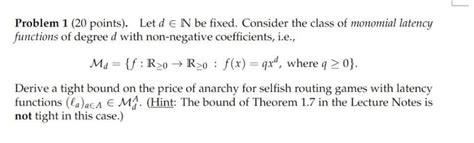 Solved Problem 1 20 Points Let DN Be Fixed Consider The Chegg Com