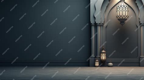 Premium Photo Photo Islamic Background For A Mosque In Gray A Backgron