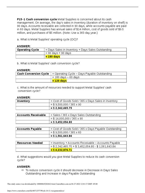 week 10 11 assignment pdf inventory investing