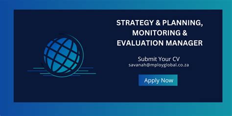 Strategy And Planning Monitoring And Evaluation Manager