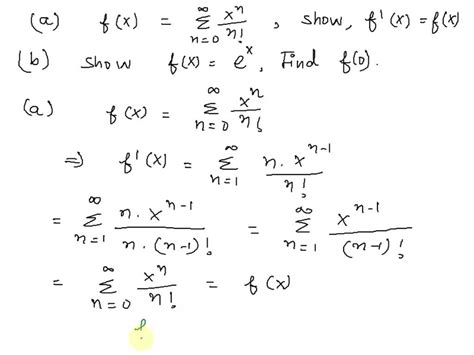 solved show that the function f x ∞ x n n n 0 is a solution of the differential equation