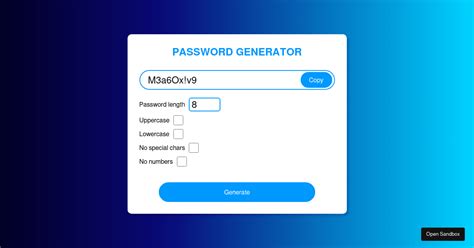 Passwordgenerator Codesandbox