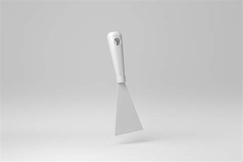 흰색 배경에 고립 된 퍼티 나이프 최소한의 개념 단색 3d 렌더 0명에 대한 스톡 사진 및 기타 이미지 0명 3차원 형태 개념 Istock