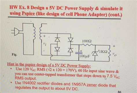 Hw Ex 8 Design A 5v Dc Power Supply And Simulate It