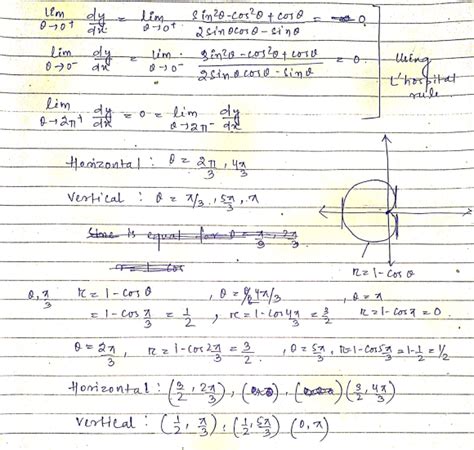 Find The Horizontal And Vertical Tangents To The Graph Of The Cardioid 1 − Wizedu