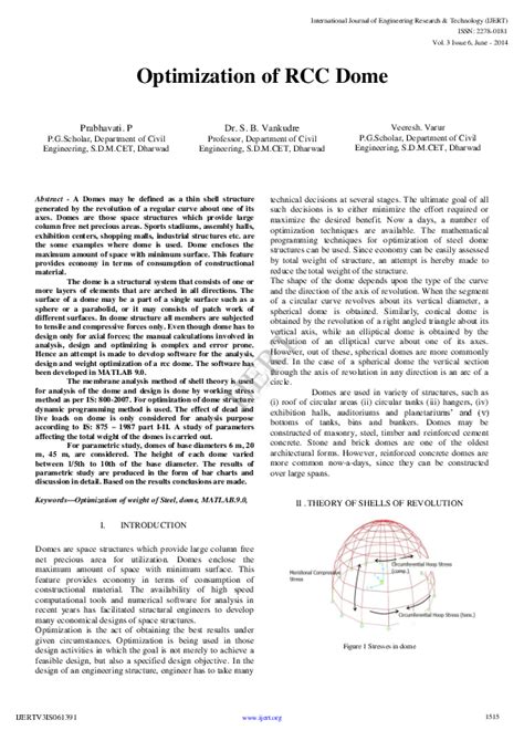 pdf rcc dome weight optimization using matlab