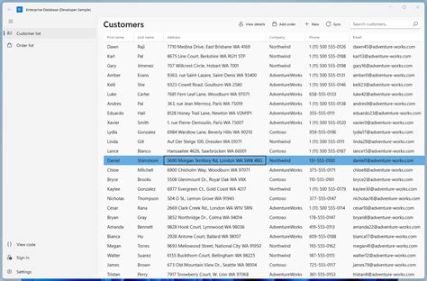 customers orders database sample code samples microsoft docs
