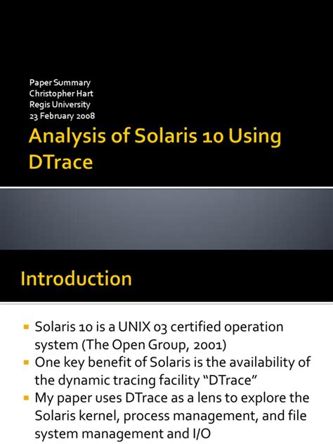 Exploring The Solaris Kernel Process Management And File System Using Dtrace Pdf Kernel