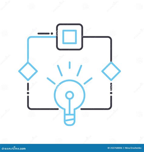 Creative Workflow Line Icon Outline Symbol Vector Illustration Concept Sign Stock Vector