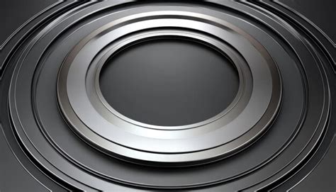 Metallic Circular Frame With Concentric Rings Premium Ai Generated Image
