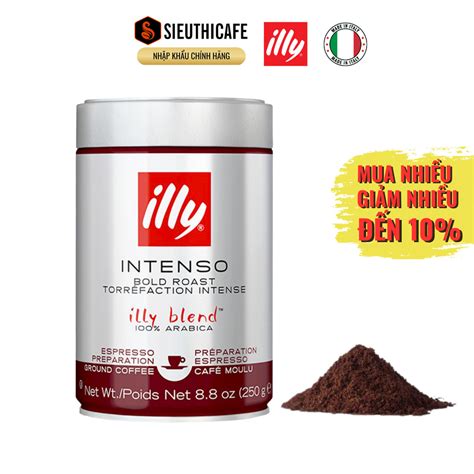 Cà Phê Bột Illy Intenso Bold Roast Beans Coffee Nhập Khẩu Ý 250gr