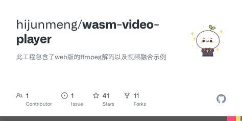 Github Hijunmengwasm Video Player 此工程包含了web版的ffmpeg解码以及视频融合示例