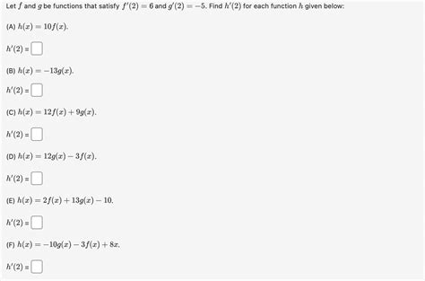 Solved Let F And G Be Functions That Satisfy F And Chegg Com