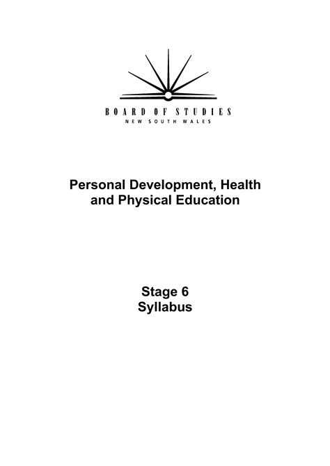 Pdhpe Stage 6 Syllabus Pdf