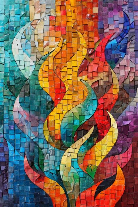Fiery Mosaic Art Stock Illustration Illustration Of Flickering 310582096