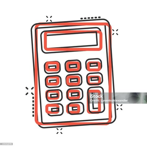 코믹 스타일의 계산기 아이콘 흰색 격리 된 배경에 만화 벡터 그림을 계산합니다 계산 시작 효과 비즈니스 개념 건강관리와 의술에 대한 스톡 벡터 아트 및 기타 이미지 Istock