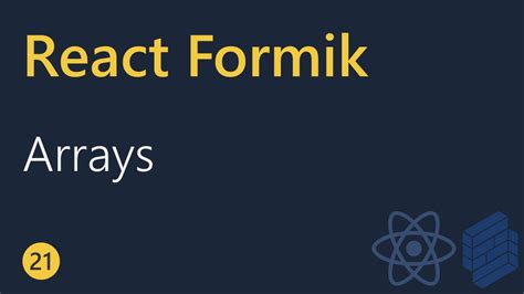 React Formik Tutorial 21 Arrays Youtube