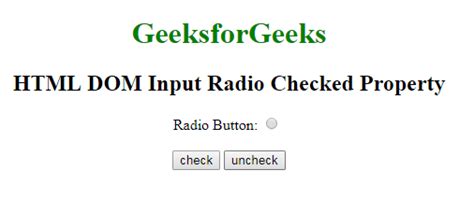Html Dom 输入 Radio 选中的属性 码农参考