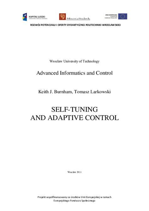 pdf self tuning and adaptive control