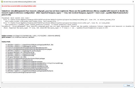 Valueerror Invalidargument Pass Tensorrtsubgraphpass Has Not Been