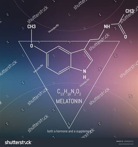 Melatonin Hormone Molecule Formula Front Cosmis Stock Vector Royalty Free 2293619715