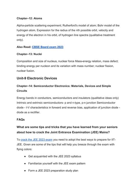 All About Physics Class 12 Chapters Cbse 2023 Physics Syllabus Docx
