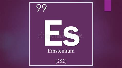 Einsteinium Chemical Element Symbol On Green Simple Background Stock