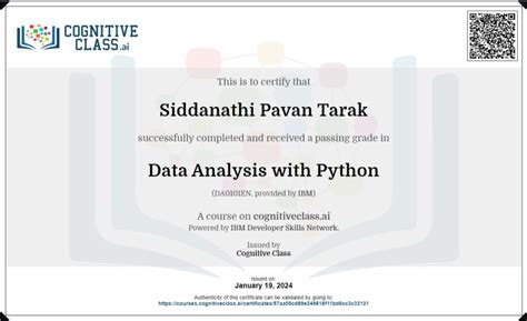Dataanalysiswithpython Badge Dataanalysis Python Pavan Tarak Siddanathi 19 Comments