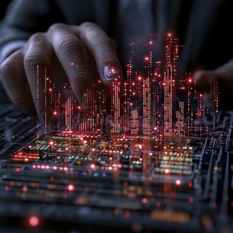 A Close Up Of A Hand Manipulating A Futuristic Digital Interface Visualizing Data Through